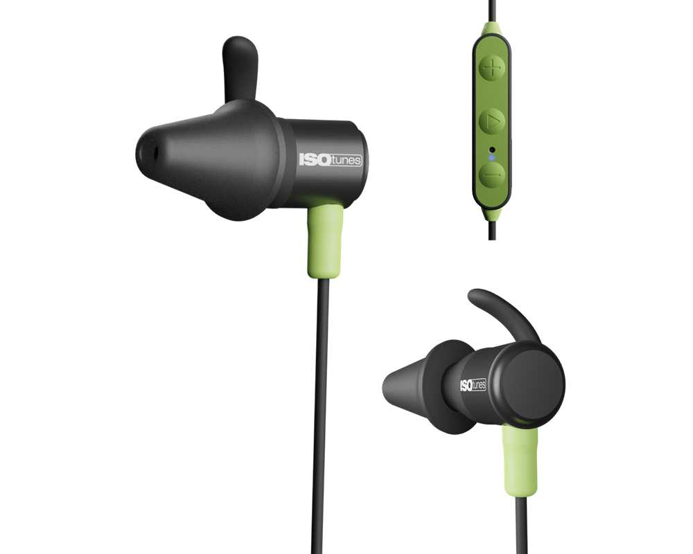 ISO Tunes LITE Bluetooth Earbuds - Safety Green | the Lawnmower Hospital